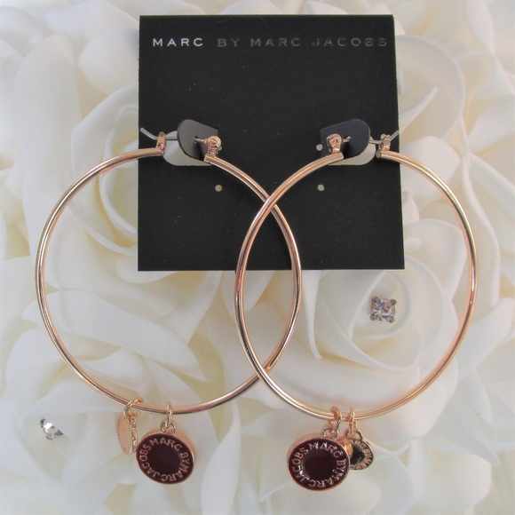 Marc By Marc Jacobs | Jewelry | Nwt Marc Jacobs Wine Gold Logo Hoop ...